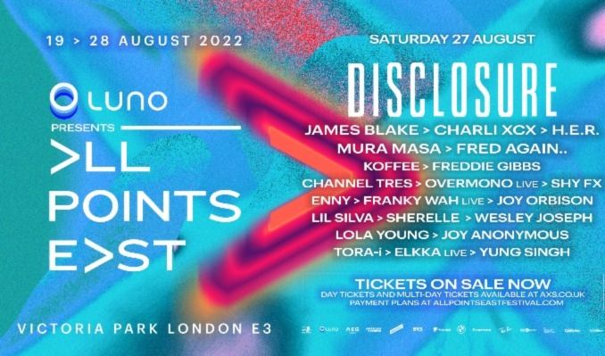 Disclosure tickets in London at Victoria Park on Sat, 27 Aug 2022