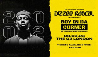 Dizzee Rascal tickets in London at The O2 on Wed, Mar 8, 2023