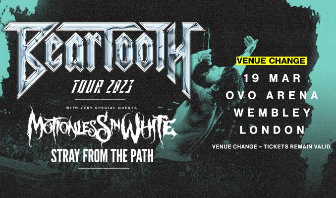 Beartooth tickets in London at OVO Arena Wembley on Sun, 19 Mar 2023 - 19:30