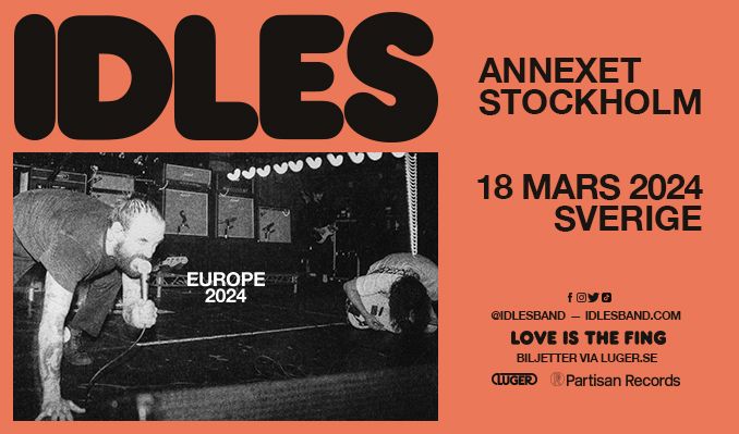 Biljetter till IDLES i Stockholm på Annexet den mån, 18 mars 2024 - 19:30