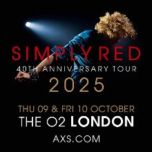 Simply Red tickets in London at The O2 on Thu, 9 Oct 2025