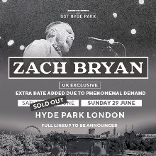 Zach Bryan - EXTRA DATE ADDED tickets in London at Hyde Park on Sun, 29 ...