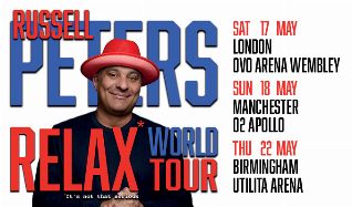 Russell Peters tickets in London at OVO Arena Wembley on Sat, 17 May ...
