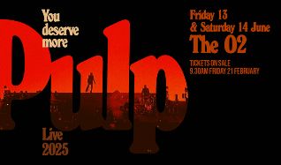 Pulp tickets in London at The O2 on Fri, 13 Jun 2025