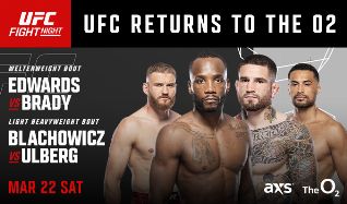 UFC FIGHT NIGHT - Sat 22nd Mar 2025 tickets in London at The O2 on Sat ...