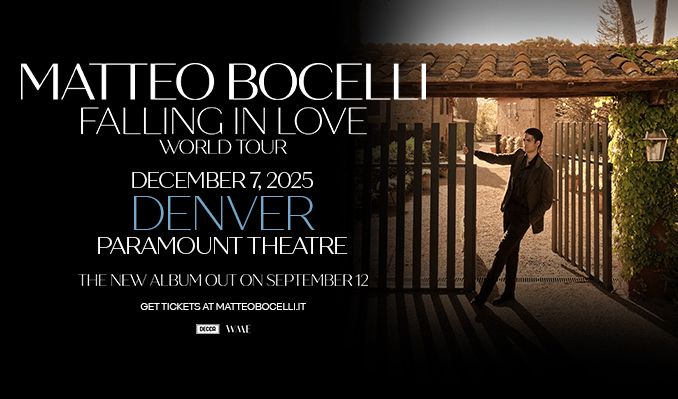 Matteo Bocelli - Denver - Paramount Theatre Denver - Sun, 7 Dec 2025 ...
